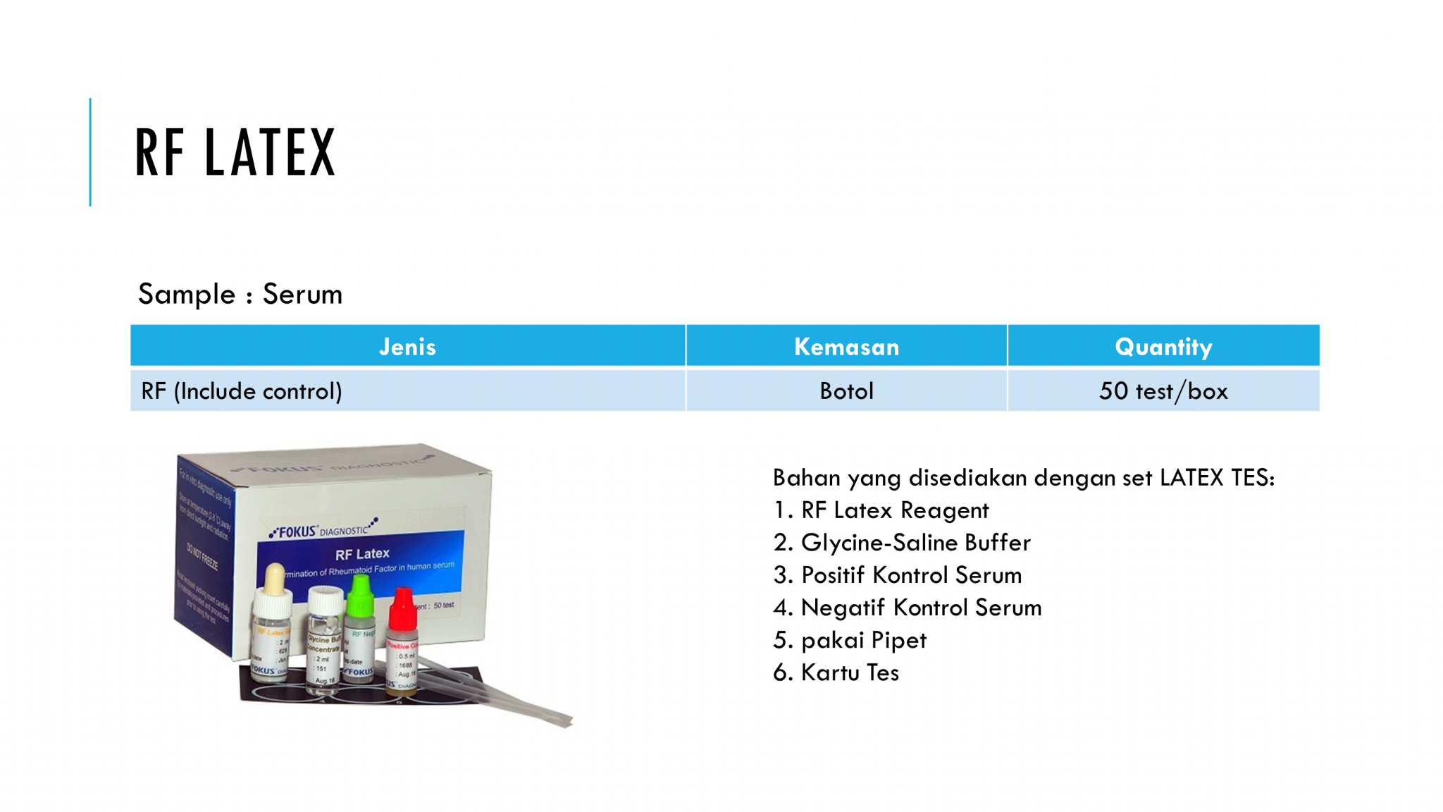 CRP Latex, Asto & RF Latex - Fokus Diagnostic Indonesia